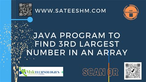 Java Program To Find 3rd Largest Number In An Array MSK Technologies
