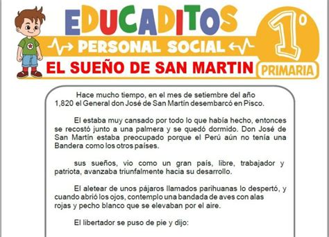 Ejercicios De El Sue O De San Martin Para Primero De Primaria 3294