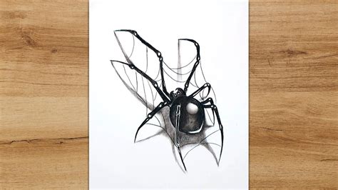 How To Draw A Realistic Spider Step By Step Spider Drawing Tutorial