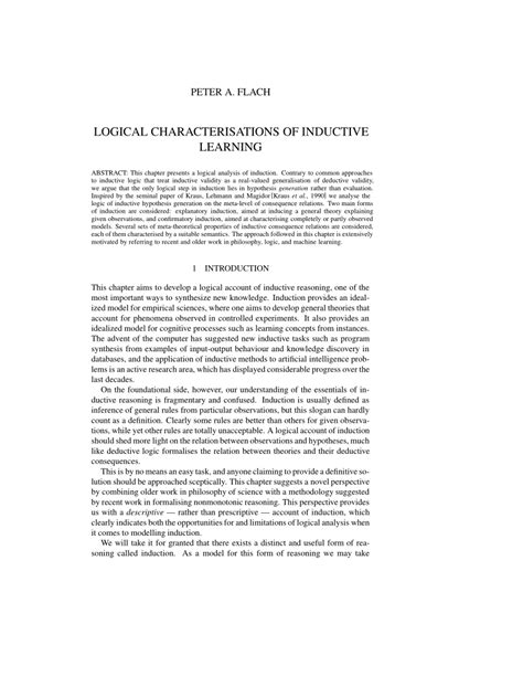 pdf logical characterisations of inductive learning