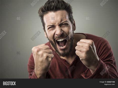 Angry Man Shouting Out Image Photo Free Trial Bigstock