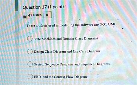 SOLVED Listen These Artifacts Used In Modeling The Software Are NOT