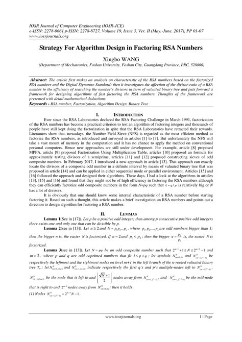 pdf strategy for algorithm design in factoring rsa numbers