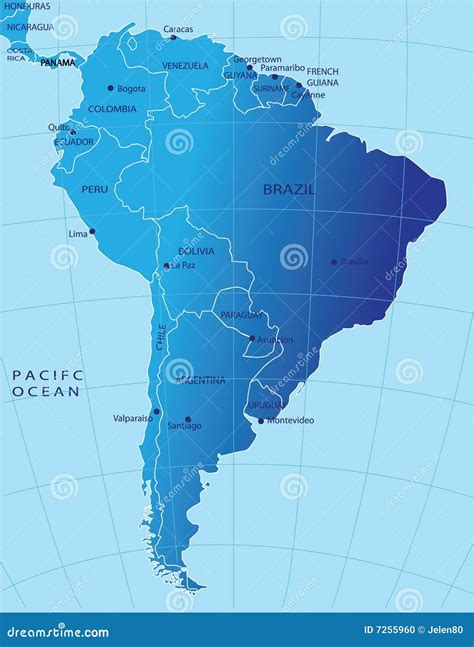 Mapa Político De Ámérica Do Sul Ilustração do Vetor Ilustração de