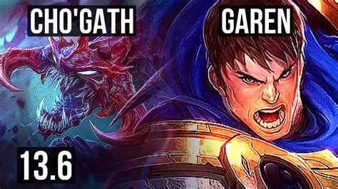 CHO GATH Vs GAREN TOP 5 0 4 1 3M Mastery Rank 9 Cho 300 Games