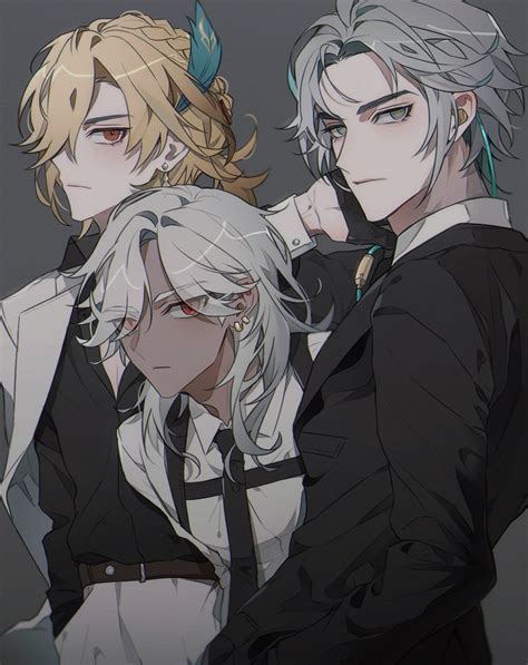 Alhaitham Kaveh And Cyno Genshin Impact Drawn By Hyeonwook9 Danbooru