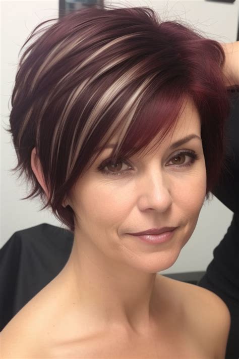 30 Fresh And Youthful Hairstyles Over 50 Edgy Pixie With Bold Plum