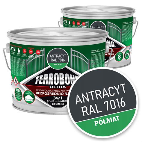 Farba Do Metalu Na Rdz Antracyt P Mat Ral L Ferrobond Zestaw