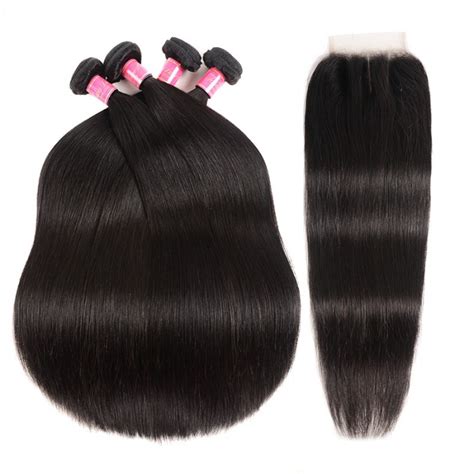 Julia Thick 4 Bundles Peruvian Straight Virgin Hair Human Weaves With