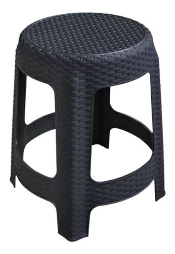 Banqueta Arqplast Rattan Preta Trama Empilh Vel Resistente Mercadolivre