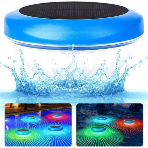 Lumière Piscine Flottante Lampe Solaire Piscine avec RGB Couleurs