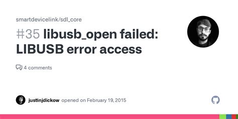 Libusb Open Failed LIBUSB Error Access Issue 35 Smartdevicelink