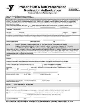 Medication Authorization Forms YMCA Of Ymcadc Fill And Sign