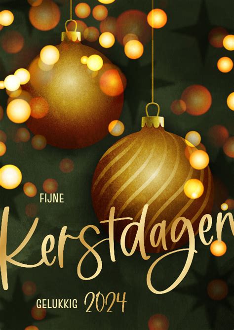 Moderne Kerstkaart Met Kerstballen Kaartje2go