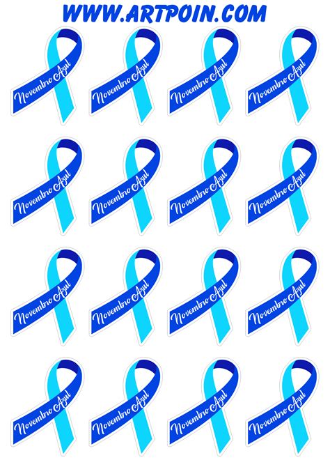 Novembro azul lacinho azul tags para decoração png