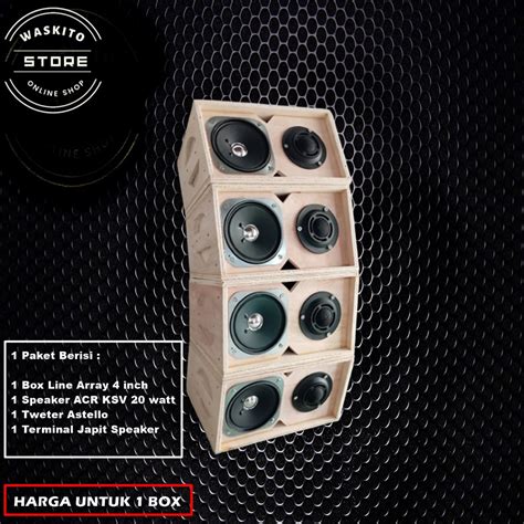 Jual Paket Box Line Array 4 Inch Isi Speaker ACR KSV 4 Inch Plus Tweter