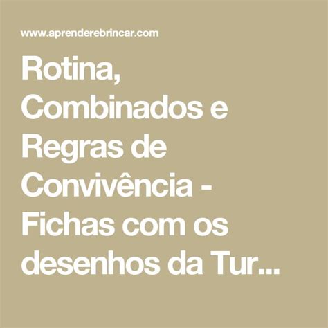 Rotina Combinados E Regras De Conviv Ncia Fichas Os Desenhos Da