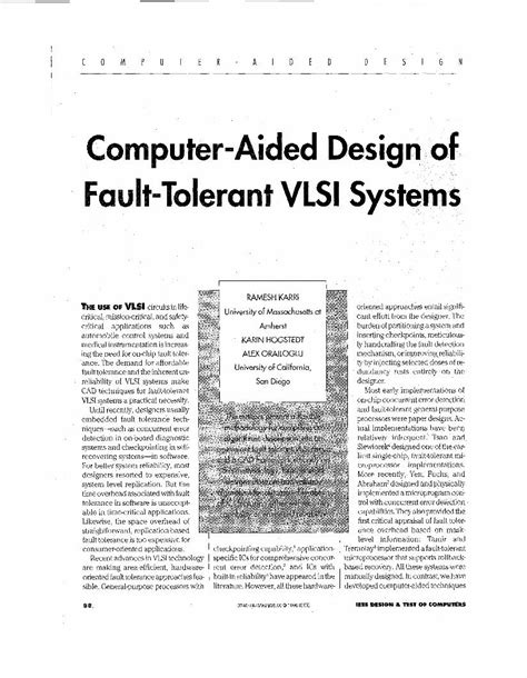 pdf computer aided design of fault tolerant vlsi systems dokumen tips