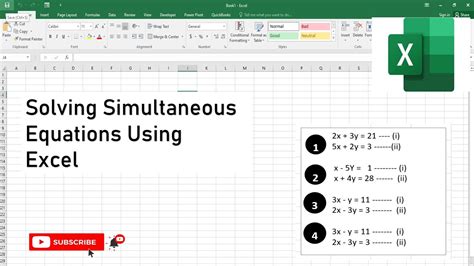 Solving Simultaneous Equations In Excel YouTube
