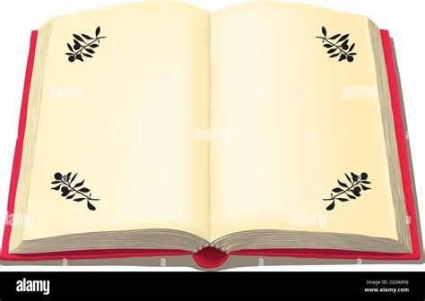 Libro abierto con decoración ilustración vectorial Imagen Vector de