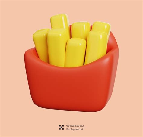 Una Caricatura De Papas Fritas Con Caja Roja Lindo Icono M Nimo De