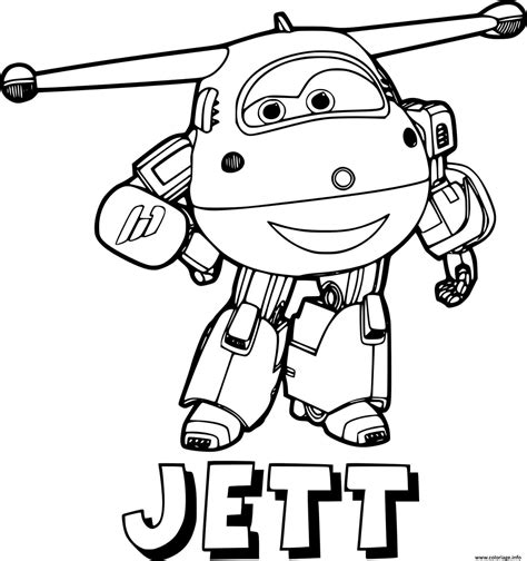 Coloriage Jett De Super Wings Livre Des Colis Aux Enfants Du Monde
