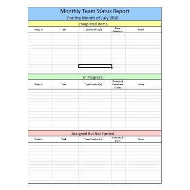 Monthly Status Report 9 Examples Format Pdf