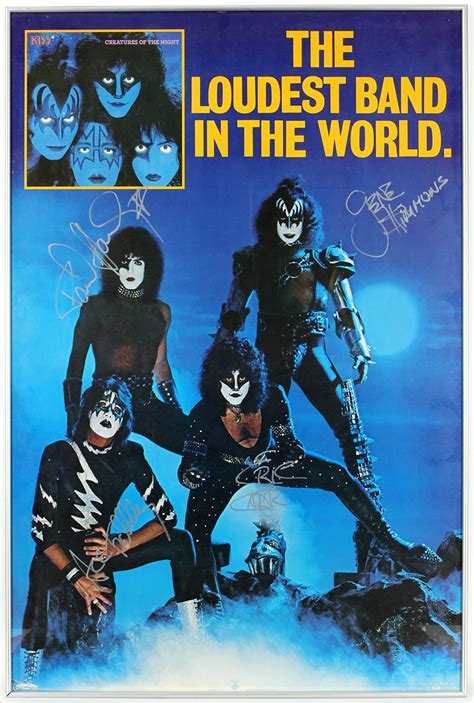 KISS Creatures Of The Night Vintage Band Signed Poster Barnebys