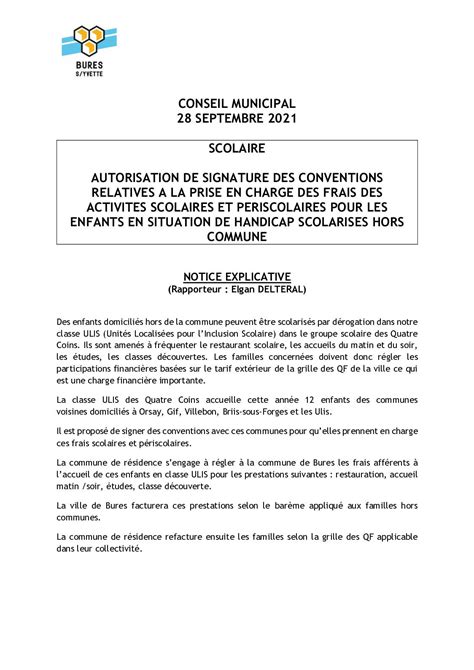 Calaméo 20 NOTICE PROJETDELIB CONVENTION FRAIS SCOLAIRE