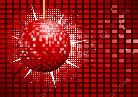 Bola De Discoteca Vermelha Brilhante Brilho Luz De Fundo Vetor PNG