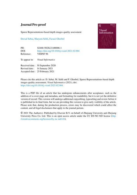 pdf sparse representations based depth images quality assessment