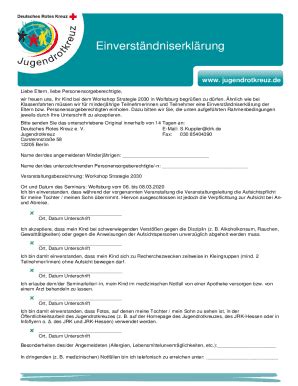 Ausf Llbar Online Wir Freuen Uns Ihr Kind Bei Dem Workshop Strategie