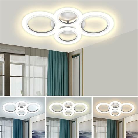 JSXing Lámpara De Techo Led Moderna Con Montaje Empotrado 4 Anillos