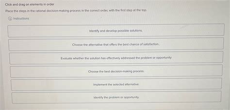 Solved Click And Drag On Elements In Order Place The Steps In The