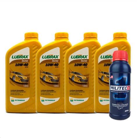 Kit 4 Litros de Óleo Lubrificante Semissintético 10W 40 Lubrax Tecno