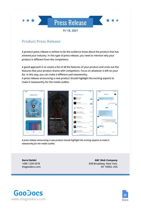 Free Press Release Templates How To Write A Press Release