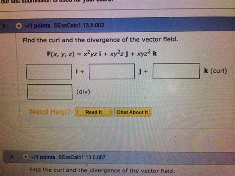 solved find the curl and the divergence of the vector field
