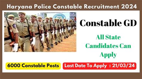 Haryana Police Constable Recruitment Apply Online For Posts