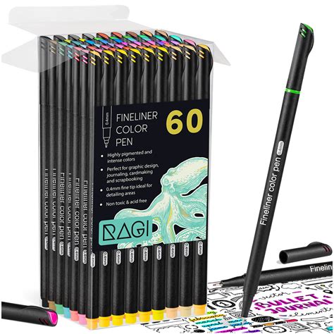 Cienkopisy Kreślarskie Fineliner Zestaw 60 Kolorów Pisaki Do Rysowania