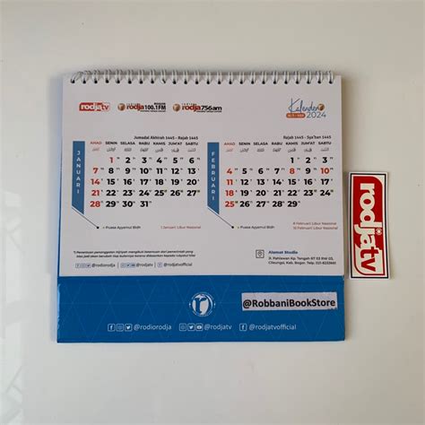 Jual Kalender Meja Rodja Masehi Plus Hijriyah 2024 M 1445 1446 H