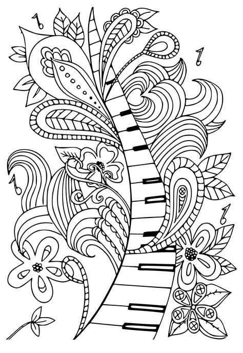 Dibujo e Imagen Música Teclado para Colorear y Imprimir Gratis para
