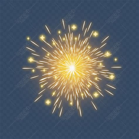 Yellow Fireworks Gold Spark Spark Fireworks Elements Free Png And