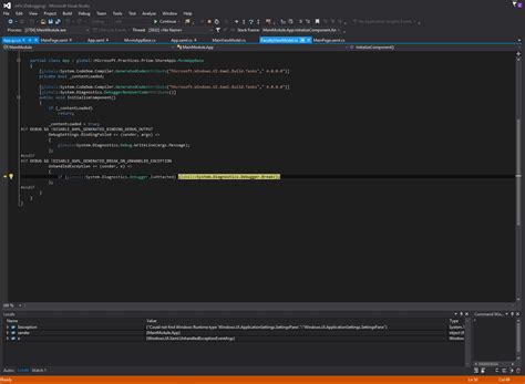 C Typeloadexception Was Unhandled By User Code Stack Overflow