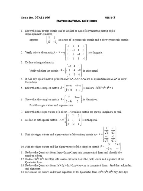 mathematical methods pdf eigenvalues and eigenvectors matrix mathematics