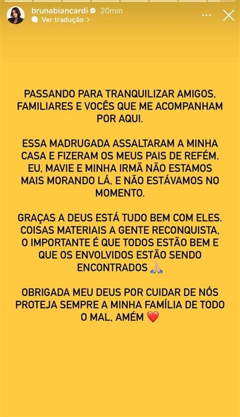 Bruna Biancardi sobre assalto Envolvidos estão sendo encontrados