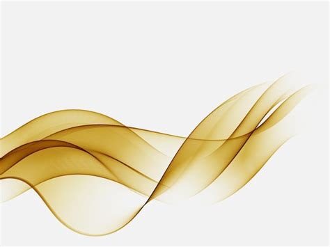 Linhas onduladas douradas onda abstrata esfumaçada elemento de design