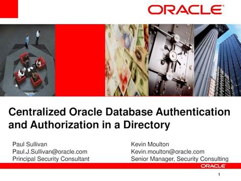 PDF Centralized Oracle Database Authentication And Authorization In A