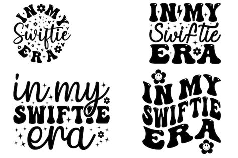 Premium Vector In My Swift Era Retro Wavy Svg Bundle Tshirt