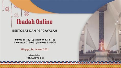 Ibadah Online GKIPI Minggu 24 Januari 2021 YouTube