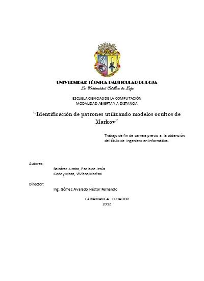 Identificación de patrones utilizando modelos ocultos de Markov